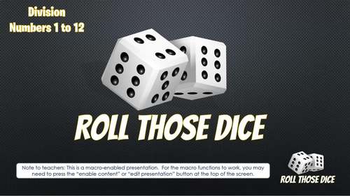 Division Numbers 1 to 12 - Dice Roller by Handy Teaching Tools | TPT