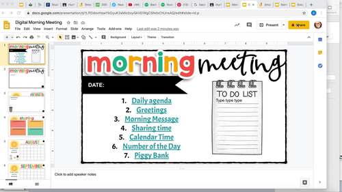 Virtual Morning Meeting - Digital for Google Slides by Aubree Teaches