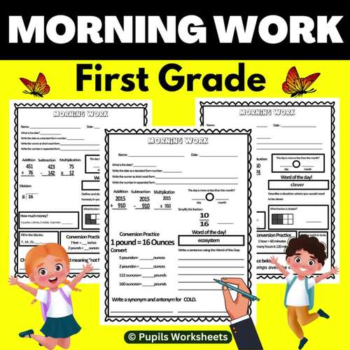 1st Grade Morning Work - 1st Grade Math Homework - Math Worksheets
