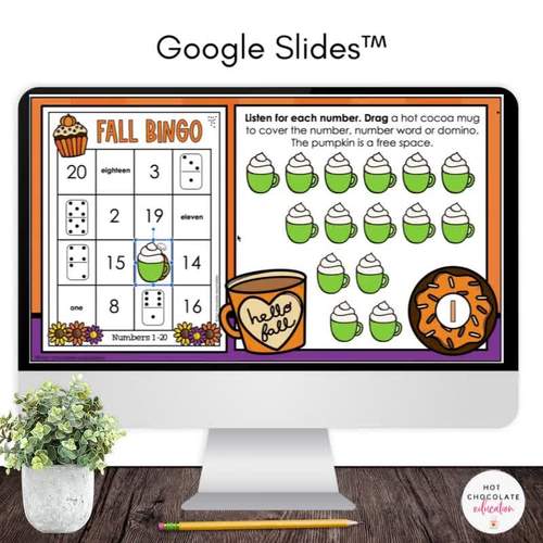 Numbers 1-20 Bingo Digital Bingo Game for Google Slides™ - Fall / Autumn
