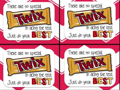 Twix Testing Motivation Treat Tags (Sweets Gift Tag) | TpT