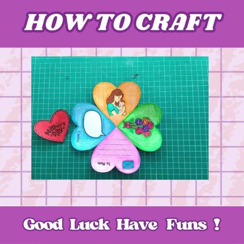 Mother's Day Heart Card Craft for Kids Creative Writing & Coloring Activity