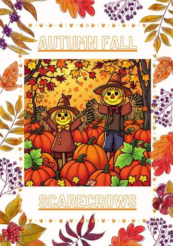 Scarecrows and Pumpkins: Autumn Fall Coloring Adventure 77pages by ...