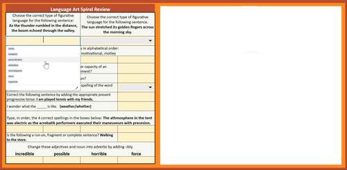 NO PREP - Spiral Language Art Review for 4th/5th Grades - Lion Family