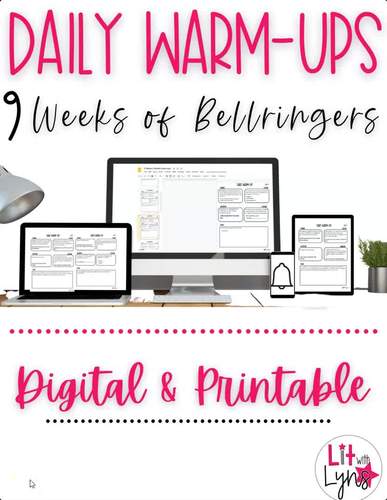 ELA Bell Ringers - 9 Weeks of Daily ELA Warm-Ups - Digital & Printable