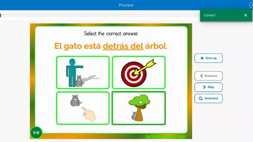 Spanish Boom Cards: Las Preposiciones de Lugar (Vocabulary Identification)