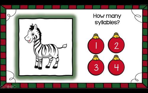 Christmas Holiday Syllable Phonics Game for Google Slides™ and PowerPoint™