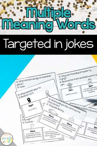 Multiple Meaning Words in Jokes for Speech Therapy Printable Task Cards