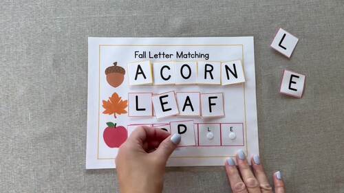 Fall Letter Match Mat, Preschool Kindergarten Center, Letter Matching ...