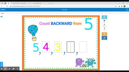 Counting Backward from a given Number Boom Cards 1st Grade Math | TPT