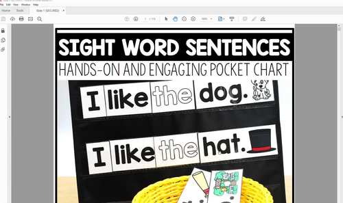 Sight Word Sentences Pocket Chart by Tara West - Little Minds at Work