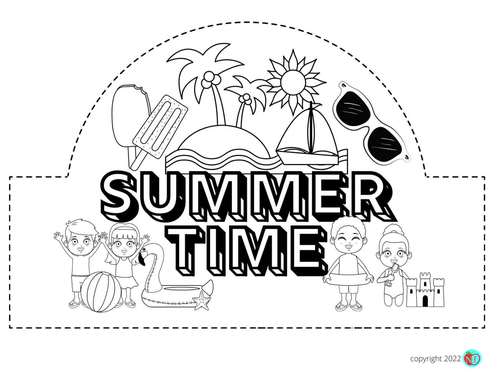 Summer Classroom HATS | COLOR CUT + PASTE HAT ACTIVITY | MAKE HATS for ...