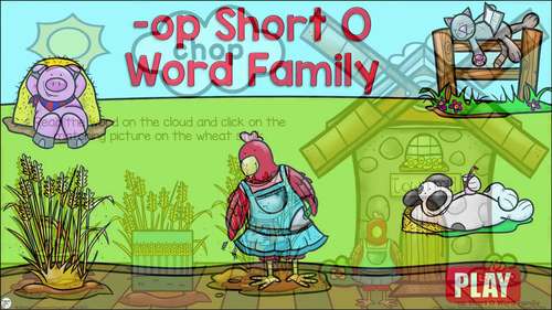 -op Short O Word Family Phonics Digital Game for PowerPoint™ Google™ Boom™