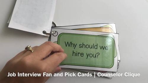 Job Interview Fan and Pick Cards for High School Career Exploration