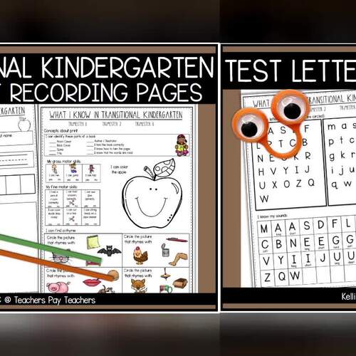 Assessments Tracker For TK Transitional Kindergarten CCSS Aligned Year Long