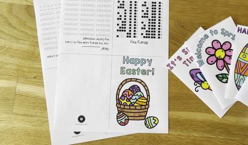 Easter Cards With Binary Code Easter Unplugged Binary Activity 8 Cards