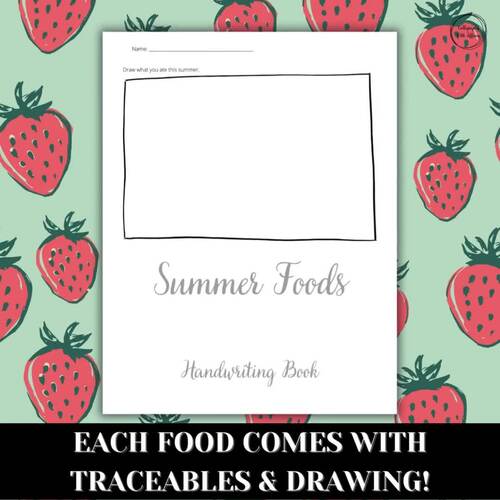 Summer Foods | Fun & Tasty Cursive Handwriting Practice Sheets | BTS or ...
