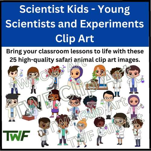 Scientist Kids - Young Scientists and Experiments Clip Art - Science ...