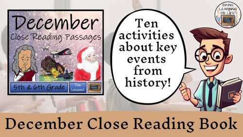 December Close Reading Comprehension Activity Book | 5th-6th Grade