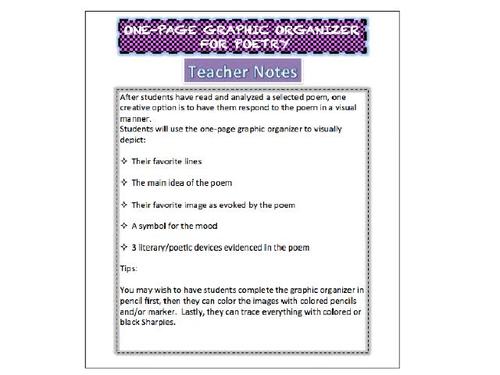 BUNDLE! One-Page Graphic Organizers for Poems, The Raven, Articles, and ...