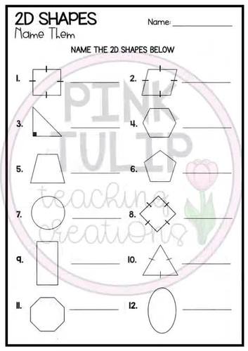 2D Shapes, Lines, and Patterns - Worksheet Pack | TpT