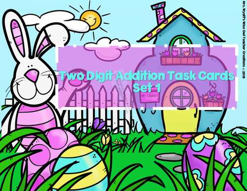 Bunny Hop Two Digit Addition Task Cards | TpT
