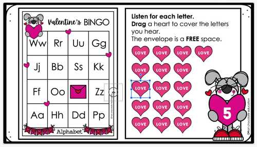 Valentine's Day Digital BINGO Game - Alphabet Fluency | Google Slides™