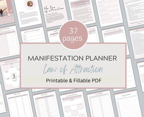 Law of Attraction Planner, Manifestation Journal by CC Digital Studios