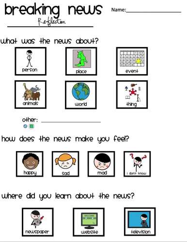 Current Event, Breaking News Reflection Special Education by allabout SPED