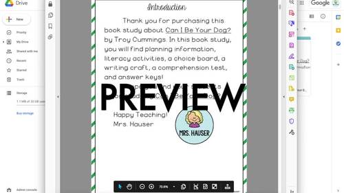 Can I Be Your Dog? NO PREP Printable Book Study by Growing and Gifted