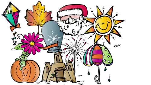 Monthly clip art, holiday clip art, seasonal clip art COMBO PACK