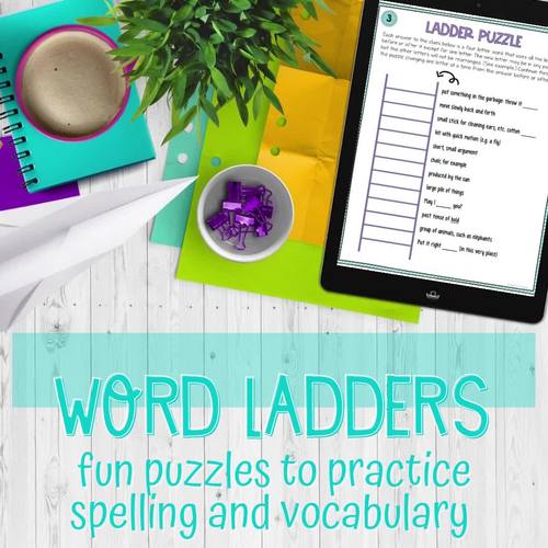 Word Ladders - Puzzles for Vocabulary & Spelling Vol. 1 & 2 - Four ...
