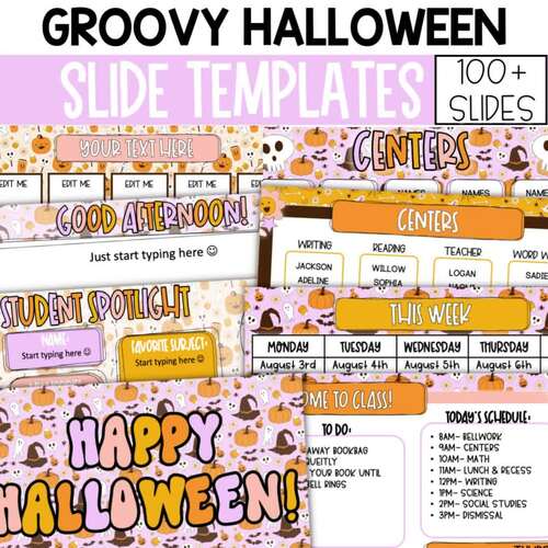 Groovy Halloween Slides Templates / Google Slides Templates | TPT