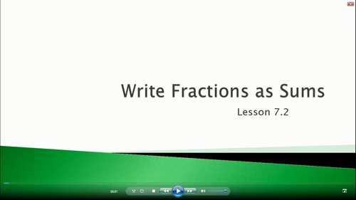 Write Fractions as Sums - (Video Lesson: Go Math 4.7.2) by Rick Girgenti