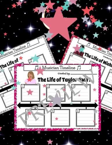 45 Great Musicians 6-Space Timeline Templates Part 1 Research Project ...