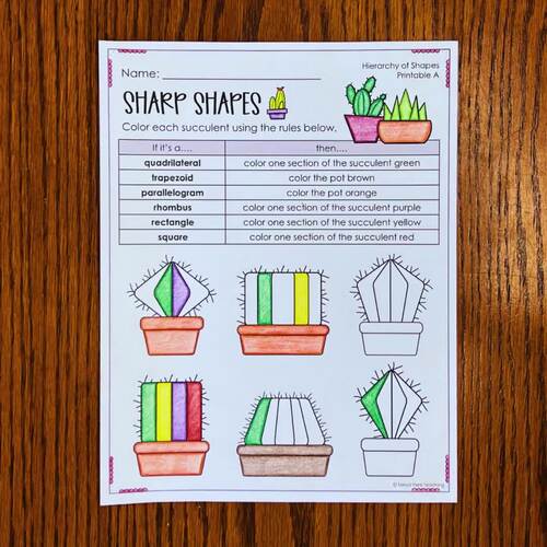 5th Grade Math Printables Geometry Differentiated Math Centers Spiral ...
