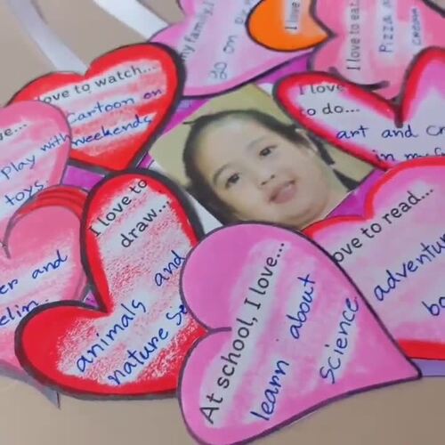 Valentine Heart Wreath Craft /Valentine's Day Craft /Writing Heart ...