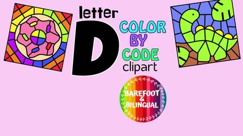 Letter D Color By Code Clipart | Beginning Sounds & Letter Clipart