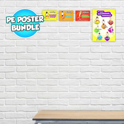 PE Poster Bundle: Locomotion, Fitness, Sport Skills, Warming Up | TPT