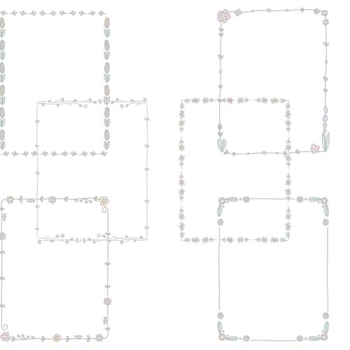 Spring and Flower Border Clipart. Doodle Borders Frames Clipart. Set 7