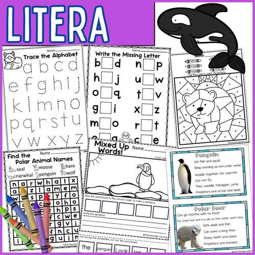 Polar Animals Winter Literacy Worksheets Winter Math Worksheets ...