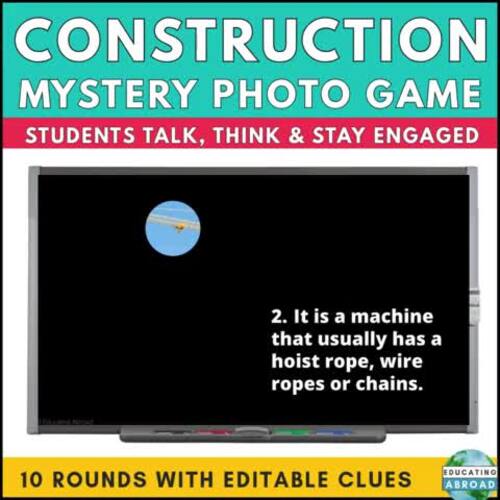 Construction Vehicles Mystery Photo Game | 3-5 Vocabulary & Inferencing ...