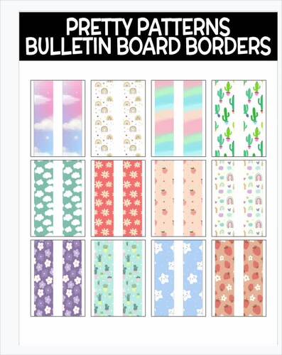 Pretty Patterns Pastels Bulletin Board Borders Classroom Decor Theme ...