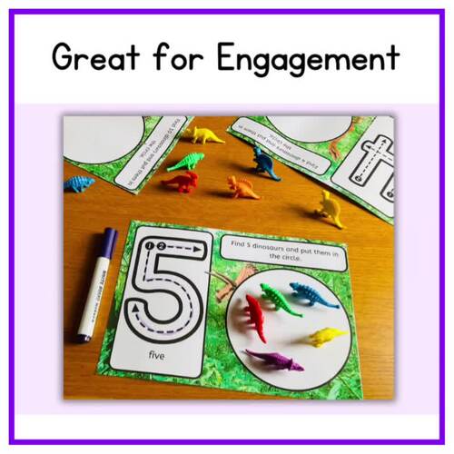 Dinosaur math dinosaur counting Number Tracing to 10 placemats for ...