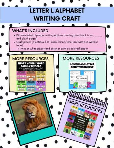 Letter L Alphabet Writing Craftivity - Phonics Letter Formation ...