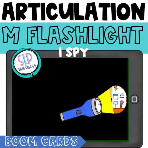 M Articulation I Spy Flashlight Early Sounds Speech Therapy BOOM Cards