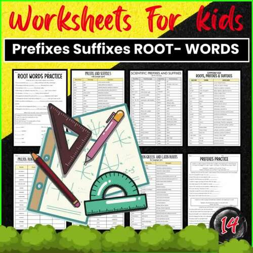 Prefixes suffixes root- words worksheets by Lib Anatomy school | TPT