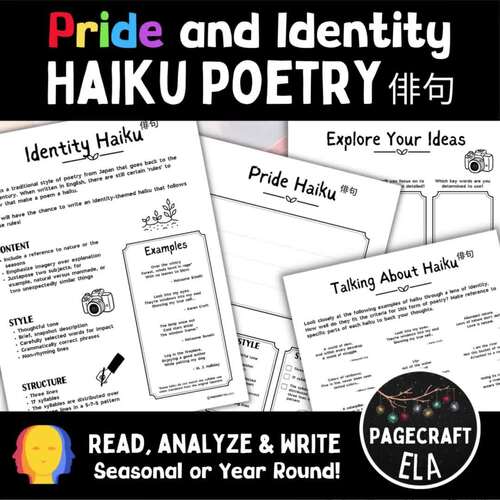 Pride & Identity Haiku Writing for No-Prep Poetry Activities, Writing ...