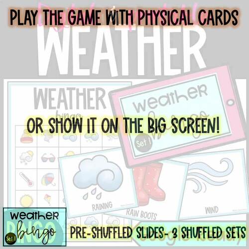 Weather Bingo Game l Weather Activity l Learn about Weather by DN Creations