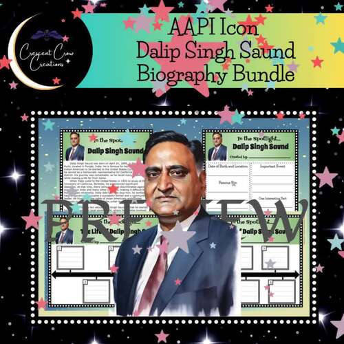 AAPI Icon Dalip Singh Saund AAPI Heritage Month Biography Bundle